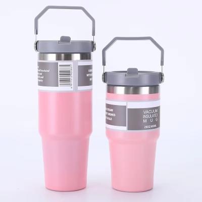 China 20oz 30oz Stainless Steel Vacuum Insulated Tumbler with Handle Lid for Office Car Home for sale