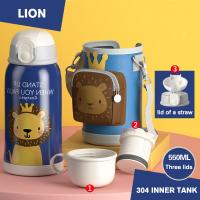China 316 Stainless Steel 550ml Insulated Bottle with Straw Lid for Kids Camping for sale
