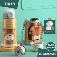 China 316 Stainless Steel 550ml Insulated Bottle with Straw Lid for Kids Camping for sale