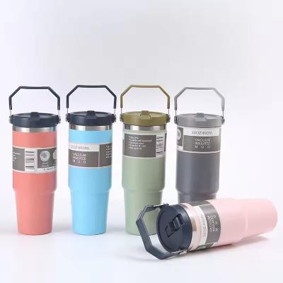 China 20oz 30oz Stainless Steel Vacuum Insulated Tumbler with Handle Lid for Office Car Home for sale
