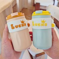 China 420ml Portable Stainless Steel Water Bottle 304 Food Grade with Lid Cute Creative Straight Drink for sale