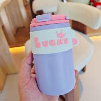 China 420ml Portable 304 Stainless Steel Water Bottle with Lid Cute Creative Straight Drink for sale