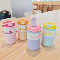 China 420ml 304 Stainless Steel Portable Water Bottle with Lid Cute Creative Straight Drink for sale