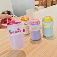 China 420ml 304 Stainless Steel Portable Water Bottle with Lid Cute Creative Straight Drink for sale