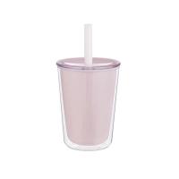 China Direct Drinking Double Wall Plastic Water Bottle Large Capacity WITH LID Beverage Cup for sale