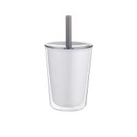 China Direct Drinking Double Wall Plastic Water Bottle Large Capacity WITH LID Beverage Cup for sale