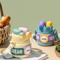 China 850ml Childrens Cartoon Straw Stainless Steel Vacuum Insulated Thermos Flask Food Grade 316 for sale
