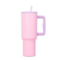 China 40oz Reusable Stainless Steel Tumbler with Handle and Straw Lid for Car Cup for sale