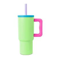 China 40oz Reusable Stainless Steel Tumbler with Handle and Straw Lid for Car Cup for sale