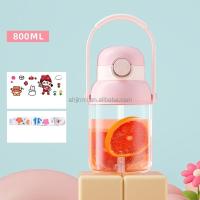 China 800ml Plastic Drinking Water Bottle Transparent Outdoor Sports Kettle for Adults for sale