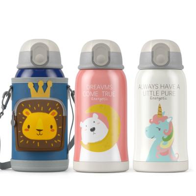 China 550ml 316 Stainless Steel Vacuum Insulated Kids Water Bottle with Straw and Belly Cup for sale