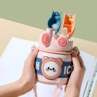 China Custom Logo Accepted Cute Design Portable 850ml Double Drink Cup Thermos for Children for sale