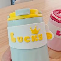 China 304 Stainless Steel Water Bottle 420ml Portable Straight Drink Cute Creative Lid for sale