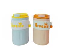 China 304 Stainless Steel Water Bottle 420ml Portable Straight Drink Cute Creative Lid for sale