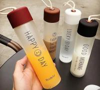 China Stocked 350ml Glass Water Bottle for Hiking Outdoor Activities Custom Logo Accepted for sale