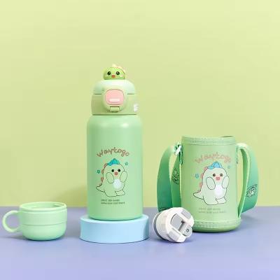 China 316 Stainless Steel Double Wall Vacuum Insulated Kids Water Bottle 500ml with Straw Lid for sale