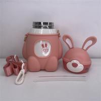 China 480ml 316 Stainless Steel Vacuum Flask with Rabbit Back Strap Cute Big Ears Design for sale