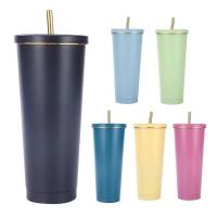 China Matte Black Stainless Steel Coffee Mug 500ml 750ml Insulated Customizable Design for sale