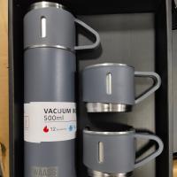 China 500ml Stainless Steel Vacuum Flask Gift Set with 3 Lids for Outdoor Travel Business for sale