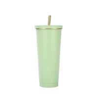 China 304 Stainless Steel Vacuum Coffee Travel Mug 750ml Insulated Straw Cup Custom Color for sale