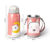 China 316 Stainless Steel Kids Vacuum Flask 550ml with 3 Lids Cartoon Water Bottle for sale