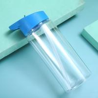 China Food Safety Plastic Water Bottle 500ml with Infuser and Straw for Summer Sports for sale