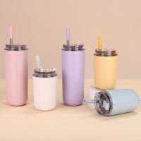 China Double Wall Stainless Steel Kids Tumbler 10oz 16oz with Straw Lid for School Travel for sale