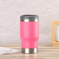 China Custom 14oz Stainless Steel Insulated Can Cooler for Slim Cans 375ml Double Wall with Opener for sale