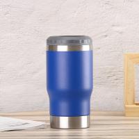 China Custom 14oz Stainless Steel Insulated Can Cooler for Slim Cans 375ml Double Wall with Opener for sale