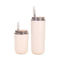 China 500ml Double Wall 304 Stainless Steel Vacuum Coffee Tumbler with Straw Custom Logo for sale