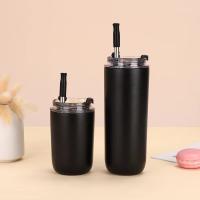 China 500ml Double Wall 304 Stainless Steel Vacuum Coffee Tumbler with Straw Custom Logo for sale