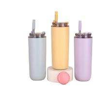 China 500ml Double Wall 304 Stainless Steel Vacuum Coffee Tumbler with Straw Custom Logo for sale