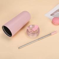 China 304 Stainless Steel Double Wall Vacuum Coffee Tumbler 500ml with Straw Keep Hot 3-6 Hours for sale