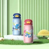 China Customized 550ml Kids Insulated Water Bottle with Straw Handle 304 Stainless Steel for sale