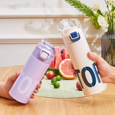 China 316 Stainless Steel Vacuum Flask 500ml with Straight Cup Insulated Water Bottle for sale