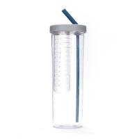 China 800ml PP Plastic Outdoor Sports Water Bottle with Straw and Custom Logo for sale