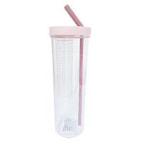 China 800ml PP Plastic Outdoor Sports Water Bottle with Straw and Custom Logo for sale