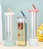China 800ml PP Plastic Outdoor Sports Water Bottle with Straw and Custom Logo for sale