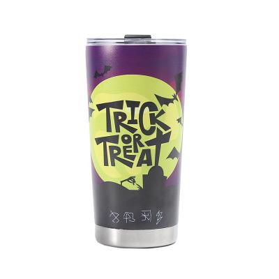 China Creative 3D Halloween Design 304 Stainless Steel 20oz Car Thermos Cup Straight Mug for sale