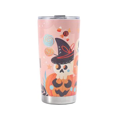 China 20oz 304 Stainless Steel Halloween Thermos Cup with 3D Printed Cooler Design for sale
