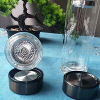 China Double Wall Glass Water Bottle 300ml High Borosilicate Eco Friendly for Boiling Water for sale