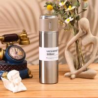 China Corporate Business Gift Set 201 Stainless Steel Vacuum Flask 500ml with 3 Attachable Mugs for sale