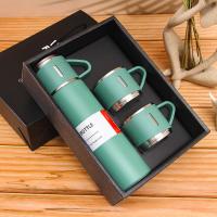 China Corporate Business Gift Set 201 Stainless Steel Vacuum Flask 500ml with 3 Attachable Mugs for sale