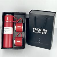 China 500ml Stainless Steel Vacuum Flask Business Gift Set with 3 Lids Pink for sale