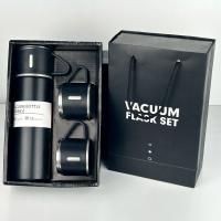 China 500ml Stainless Steel Vacuum Flask Business Gift Set with 3 Lids Pink for sale