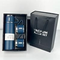 China 500ml Stainless Steel Vacuum Flask Business Gift Set with 3 Lids Pink for sale