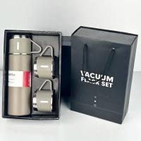 China 500ml Stainless Steel Vacuum Flask Business Gift Set with 3 Lids Pink for sale