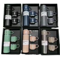 China 500ml Stainless Steel Vacuum Flask Business Gift Set with 3 Lids Pink for sale