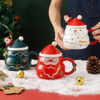 China Creative Christmas Coffee Mugs 480ml Capacity Sublimation Printing Santa Claus Design for sale