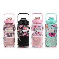 China 2L Travel Water Bottle with Neoprene Sleeve and Time Marker Motivational Design for sale